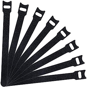 Attmu 60Pcs Fastening Cable Cord Ties Reusable, 6 Inch Adjustable Cable Management Straps with Hook and Loop, Microfiber Cloth Cord Organizer Wire Ties for Home Office Electronics Wire, Black