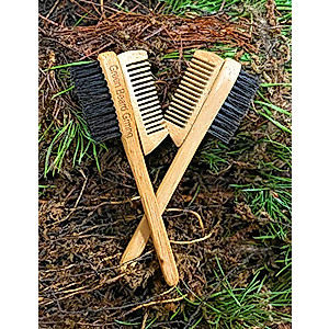 Pocket Sapling Mustache Brush & Comb (2-Pack) from Green Beard Grmng - Boar Bristle & Bamboo