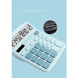 Desktop Calculator, 12 Digits Electronic Calculators for Home Office School, Solar and Battery Dual Power, Calculators Financial Accounting Tools (White)