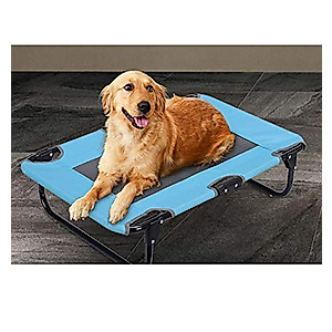 WeeH Elevated Dog Bed Small Medium Pet Cot Folding Portable Cat Dogs Beds with Mesh Cool for Summer Camping Beach Travel (32 Inch) Pink