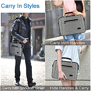 ProCase 14-15.6 Inch Laptop Bag Messenger Shoulder Bag Briefcase Sleeve Case for MacBook Pro 16" / Surface Book 3 15", 14 15 15.6 Inch Laptop Ultrabook Notebook MacBook Chromebook Computer –Grey