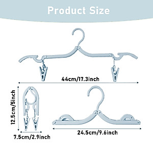 24 Pcs Travel Hangers with 48 Pcs Clips,Portable Folding Clothes Hangers Travel Clothes Hangers Travel Accessories Foldable Clothes Drying Rack for Travel Plastic Non Slip Clothing Hangers 4 Colors