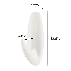 Command Medium Designer Hooks, Damage Free Hanging Wall Hooks with Adhesive Strips, No Tools Wall Hooks for Hanging Decorations in Living Spaces, 9 White Hooks and 12 Command Strips