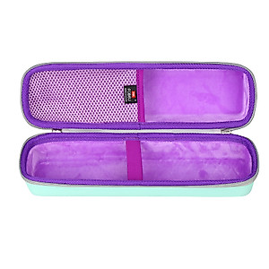 FBLFOBELI Portable Hard Carrying Case Compatible with Otamatone Electronic Musical Instrument Portable Synthesizer, EVA Travel Organizer Storage Bag (Green&Purple)