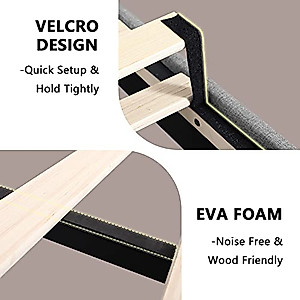 iPormis Queen Bed Frame with Aesthetic Wingback, Upholstered Platform Bed with Diamond Tufting Headboard, 4" Storage Shelf, Sturdy Wood Slats, No Box Spring Needed, Anti-Slip, Light Grey