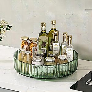 Large Lazy Susan Turntable Organizer 12-Inch, Rotating Spice Rack for Kitchen Cabinet Table Countertop Refrigerator Pantry, Steel(Pink)