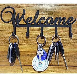 Myartte Key Holder Key Hooks Wall Decorative Zinc Alloy Key Organizer Rack with Screws and Sticker for Entryway, Kitchen, Bedroom, Organize Car Keys, House Keys, Small Accessories and Jewelry