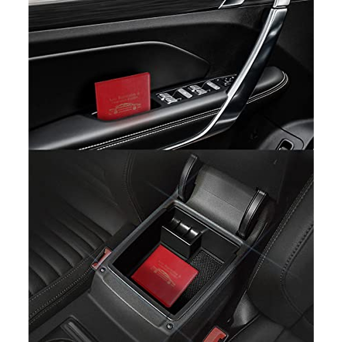 VAGURFO 2 Pack Car Insurance and Registration Card Holder,Glove Box Important Document Organizer,Premium Wallets for Essential Car Important Automobile Documents,Car Accessories for Men & Women (Red)