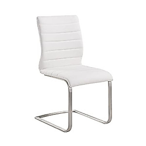 Armen Living Fusion Dining Chair, 37" x 18" x 22", White