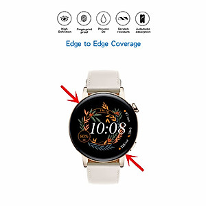 MIHENCE [ 3PCS ] Compatible for Huawei watch GT3 42mm Screen Protector, 3D Full Screen Coverage Case Curved Edge HD Premium Real Screen Protector for Huawei watch GT 3 (42mm) Smartwatch [ TPU ]