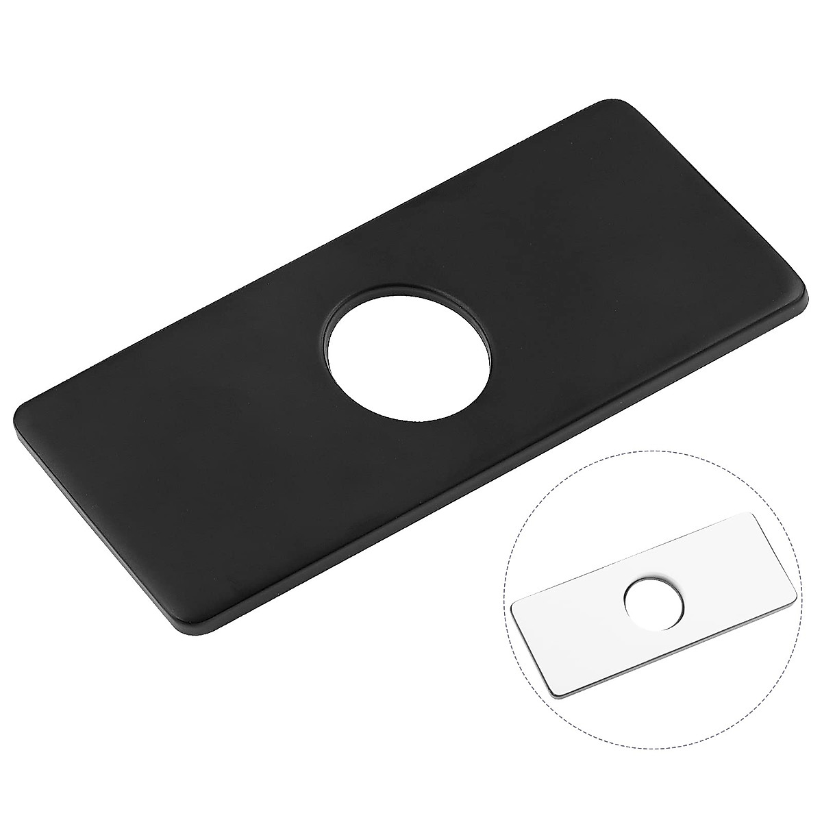 Litoexpe 6 Inch Sink Hole Cover Deck Plate for Bathroom or Kitchen Faucet 1-3 Hole, Matte Black Stainless Steel Sink Hole Escutcheon Plate