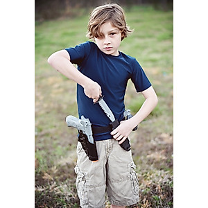 Commando Toy Play Set 5 Piece Military Toys for Kids Cowboy Sheriff Blaster with Holster and Adjustable Belt, Role Play Dress Up Halloween Costume Accessories