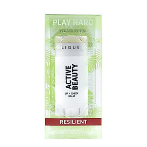 LIQUE Active Lip & Cheek Balm Makeup Stick, Lightweight & Hydrating, Sheer Color with Buildable Coverage, Natural-Looking, Dewy Finish, Vegan Formula, Resilient, 0.49 Oz.