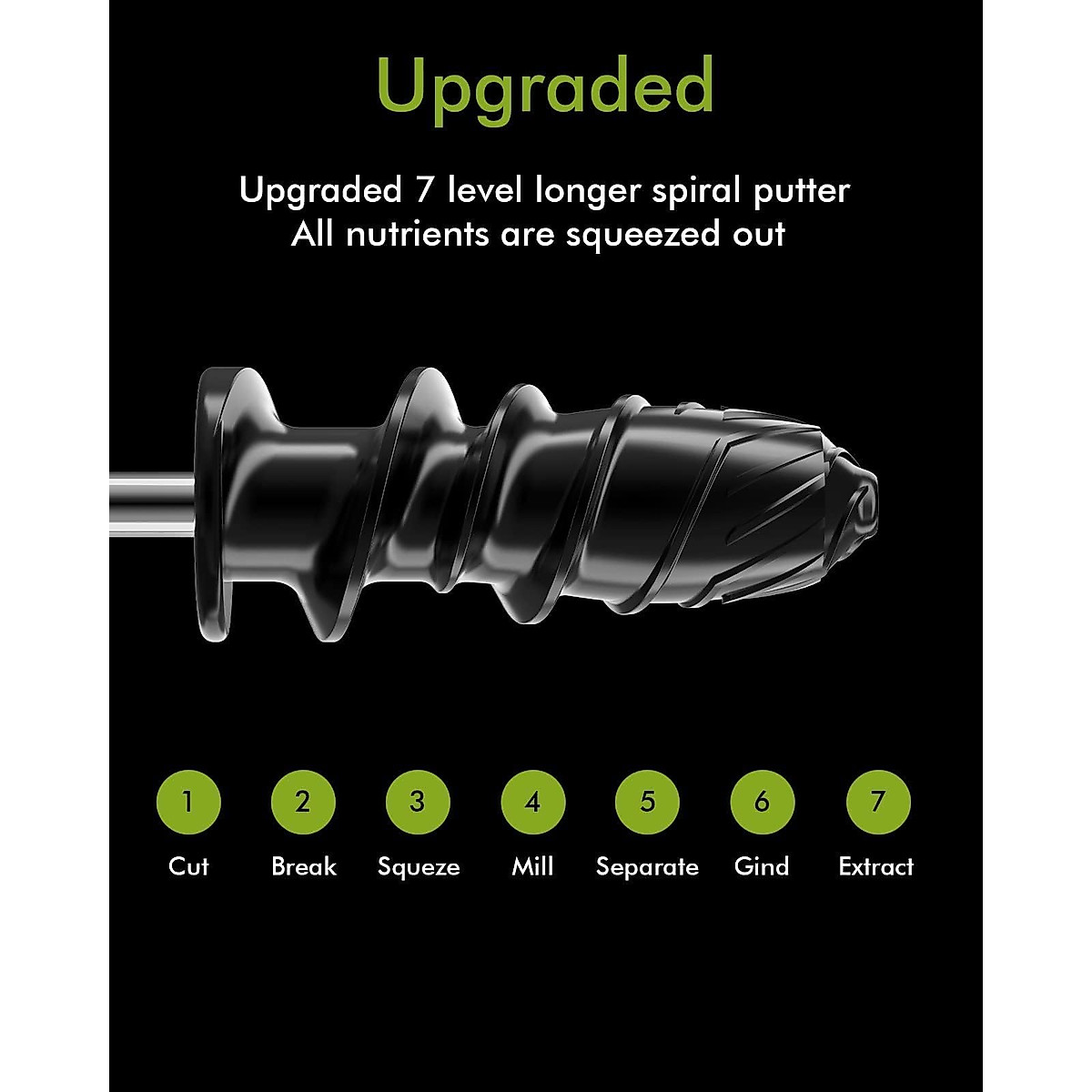 Efficient Masticating Juicer, Easy-to-Clean Cold Press Machine with Reverse Function, High Yield, BPA-free, Enjoy Fast Juice Experience for Nutrient-Rich Fruits & Veggies, Green