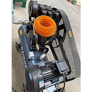 SANFU (PU) Polyurethane Reinforced 1/4”ID(6.3 x 9.8mm) x 100ft, Air Hose with 1/4-Inch Swivel Solid Brass Quick Coupler and Plug, Transparent Orange(100’)