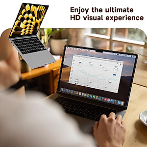 ANTOGOO V Removable Tempered Glass Screen Protector for 2023-2024 Apple Macbook Air 15.3 Inch M2/M3 Chip, 9H Hardness, No Bubbles or Lines, Anti-Scratch, Anti-Fingerprint, Clear