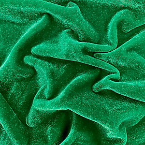 Princess Green Polyester Spandex Stretch Velvet Fabric for Bows, Topknots, Headwraps, Scrunchies, Clothes, Costumes, Crafts - 10001