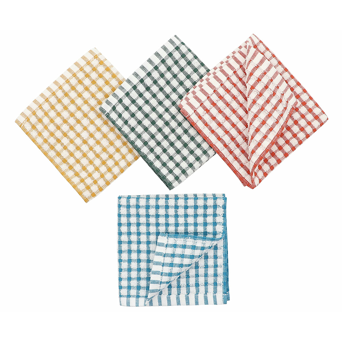 HFGBLG Cotton Cleaning Rags Terry Dish Cloths for Washing Dishes, Set of 8 Dish Rags for Cleaning, Light and Soft Dish Towels for Kitchen Drying Dishes, 11.8 Inch x 11.8 Inch (Mix Color)