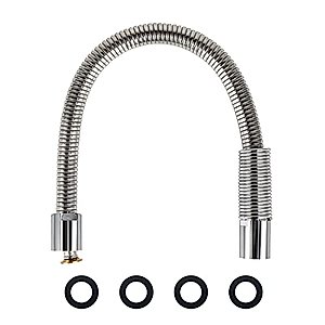 TBER Flexible Stainless Pre Rinse Hose Replacement Kit for All Brand Commercial Kitchen Sink Faucet with 7/8-20 UNEF Ends, 18” Dishwasher Hose Better for Less Than 25” Height Pre-Rinse Faucet