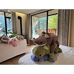 Hofun4U Alligator Plush Pillow, 67 inch Alligator Stuffed Animal, Home Decoration Christmas Valentine’s Birthday Gift for Boys Girls Adults Kids (Green)