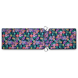 Classic Accessories for Vera Bradley Water-Resistant Patio Chaise Lounge Cushion, 26 x 48 x 32 x 3 Inch, Happy Blooms