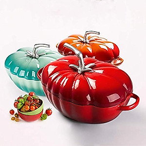 MYYINGBIN Cast Iron Enamel Casserole Stew Pot with Lid Anti-Scalding Silicone Gloves, Non-Stick Pan with Tough Coating, Best Gifts for Family, 3