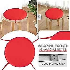 TUNKENCE Stool Cushion Office Chair Pads Chair Pad Covers Round Garden Chair Pads Seat Cushion with Ties for Outdoor Bistros Stool Patio Dining Room Four Ropes, 15 Inch