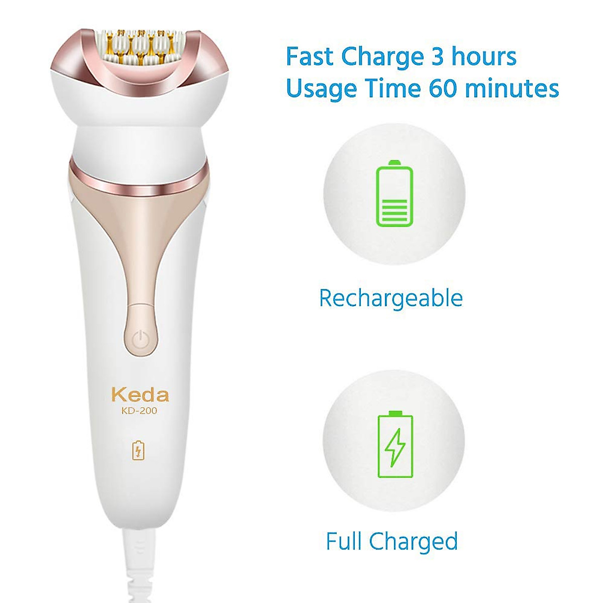 Electrical Shaver for Women,OOCOME Epilator Rechargeable Waterproof Bikini Trimmer Lady Electric Shave & Hair Removal ,4 in 1Cordless Wet & Dry Multi-Function Beauty Kits