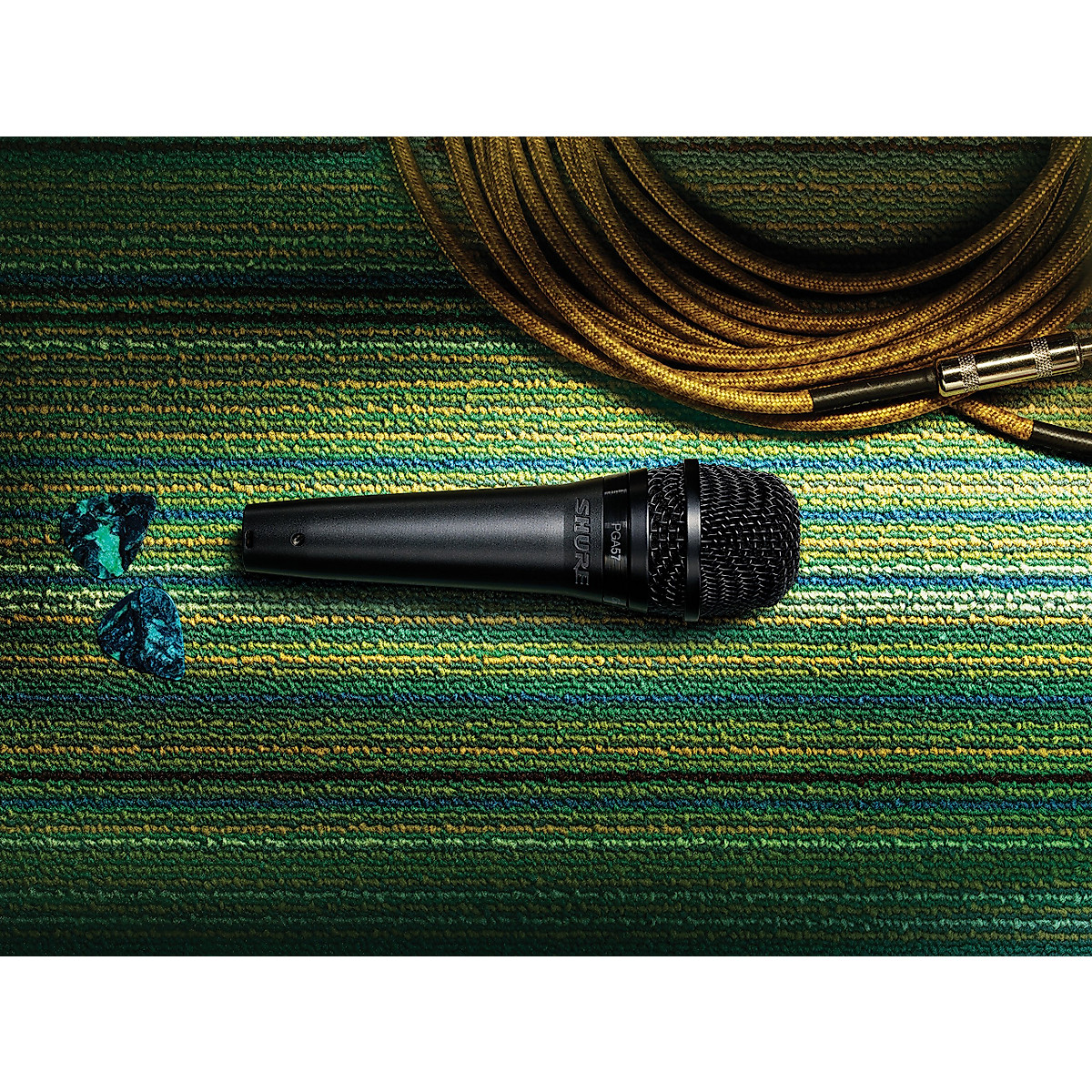 Shure PGA57 Dynamic Microphone - Professional Quality Instrument Mic with Cardioid Pick-up Pattern, 3-in XLR Connector, 15' XLR-to-XLR Cable, Stand Adapter and Zipper Pouch, (PGA57-XLR)