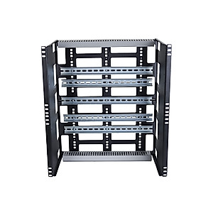 IRP11225D Heavy Duty 12U Rackmount Adjustable Depth Industrial Din Rail Panel Designed for 2 Post or 4 Post EIA310 19 inch Server Rack