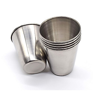 AUEAR, 6 Pack 2 Oz Stainless Steel Shot Glass Espresso Shot Cups Barware Drinking Vessel for Bar Home Restaurant