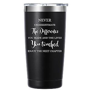 Merfefe Never Underestimate the Diffefence 20oz Tumbler Gifts.New Job Leaving Gifts for Employee Coworker.Going Away Farewell Retirement Thank You Appreciation Gift for Friends Teacher.(Black)