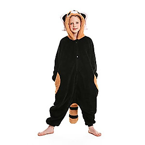 ATOZ Onesie for Kids, Animal Pajamas Halloween Cosplay Costume for Girls Boys, Raccoon 2-3T