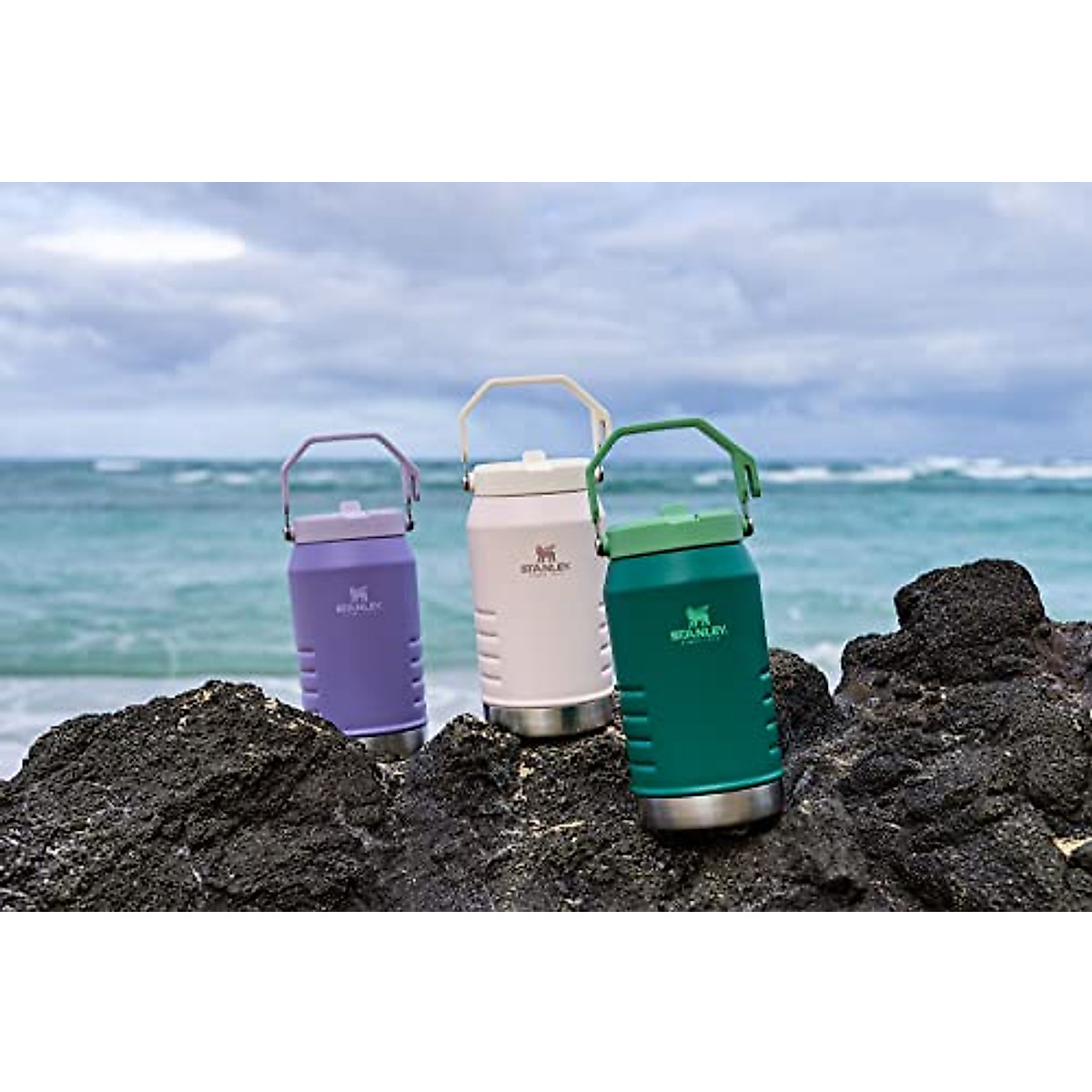 Stanley IceFlow Flip Straw Jug with Handle 64 oz| Twist On Lid and Flip Up Straw | Leak Resistant for Travel and Sports | Insulated Stainless Steel | BPA-Free | Lavender