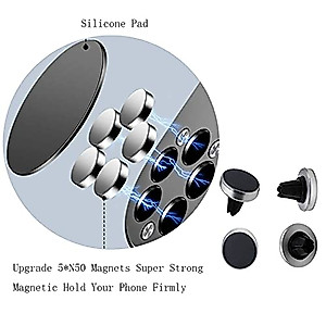 Phone Ring Holder Stand Finger Kickstand 360° Rotation Metal Ring Grip with Magnetic Phone Car Mount Holder Set Compatible with iPhone, Samsung, LG, Sony, HTC ETC (Rose Gold)