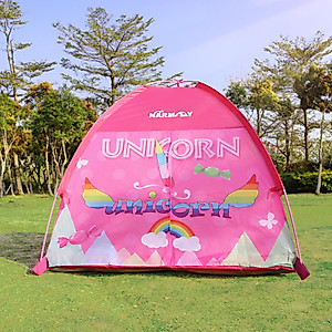 NARMAY® Play Tent Unicorn Dome Tent for Kids Indoor/Outdoor Fun - 48 x 48 x 40 inch