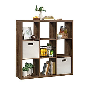 Sauder Miscellaneous Storage Engineered Wood 9-Cube Organizer in Rural Pine