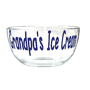 Papa's Ice Cream, Personalized Glass Ice Cream Bowl for Girls or Boys, Gift for Men, Green Grandpa
