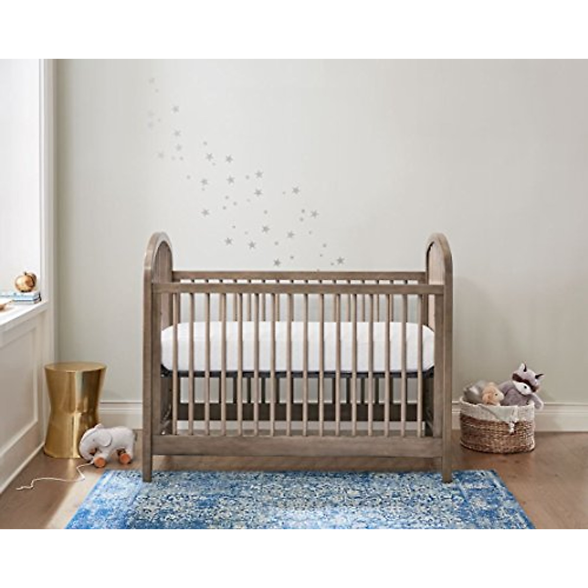 Contours Elston 3-in-1 Convertible Standard Baby Crib, Converts from Baby Crib to Toddler Bed and Daybed, Fits Standard Full-Size Crib Mattress, Easy to Assemble - Antique Gray-Brown