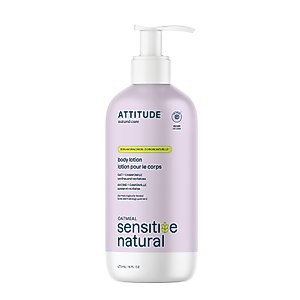 ATTITUDE Body Lotion for Sensitive Skin with Oat, EWG Verified, Dermatologically Tested, Vegan, Chamomile, 16 Fl Oz