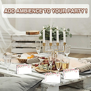 Butterfly Table Place Cards - 25PCS Tent Cards - Blush Pink Floral Butterfly Themed Food Lables - Name Place Cards for Table Setting - Name Cards for Birthday Party Baby Shower - Scored for Easy