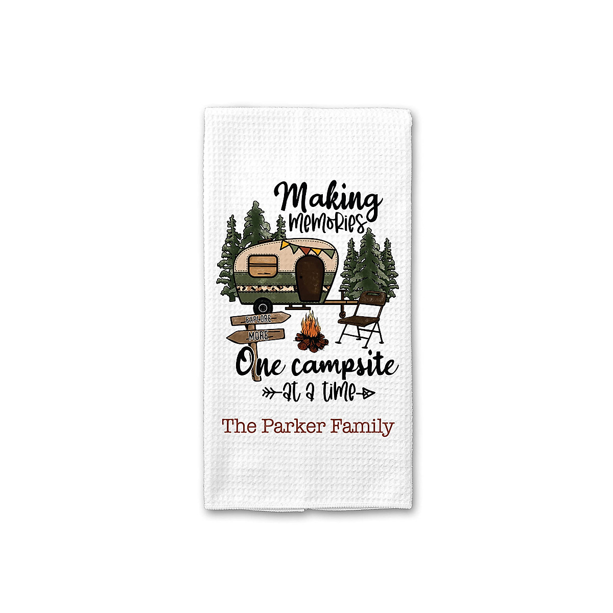 CANARY ROAD Personalized RV Camping Dish Towel | Making Memories Towel | Travel Trailer Gift | Camper Accessories | Dish Towel | Camper Decor