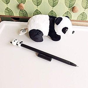 12pcs 0.5mm Cute Kawaii Animal Panda Pens Black Ink Gel Pens Fine Point Roller Pens (White)