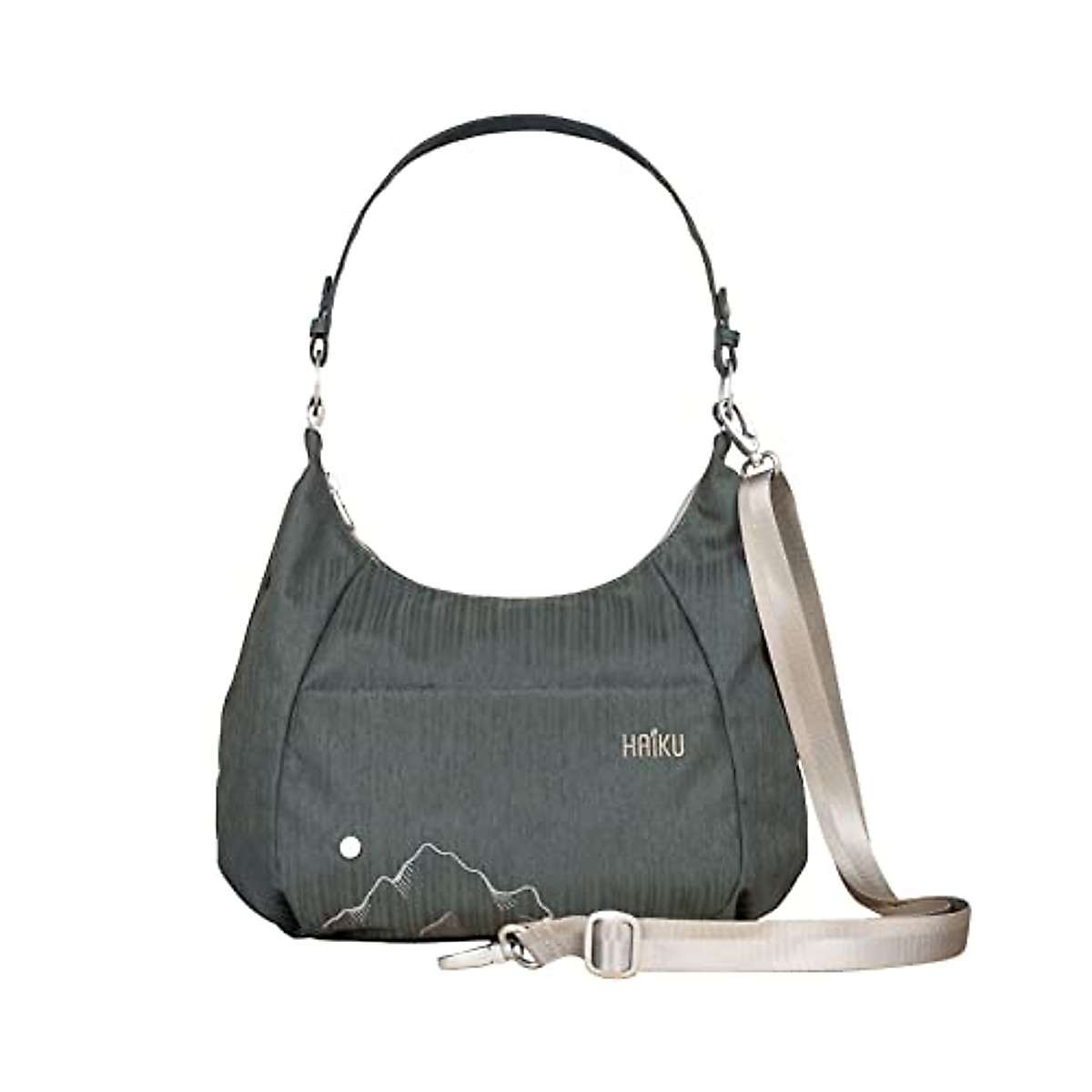 HAIKU Amble Hobo Bag with Removable Shoulder Strap and Adjustable Crossbody Strap, Deep Forest