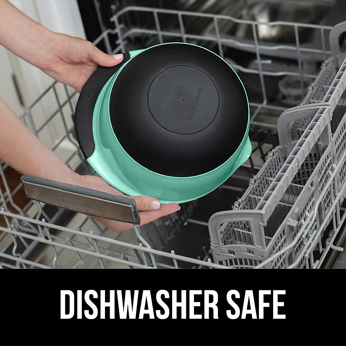 Gorilla Grip Mixing Bowls Set of 3, Slip Resistant Rubber Bottom, Nesting Baking Bowl, Soft Wide Handle, Easy Pour Spout, Electric Mixer and Dishwasher Safe, Kitchen Essentials, 5, 3 and 1.5 QT, Mint