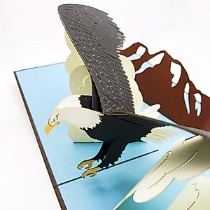 Liif Eagle Flying Father's Day Pop Up Card For All Occassion, Happy Birthday Card, Fathers Day Card, Just Because, Congratulations, Get Well, New Business, Retirement, Eagle Scout Gifts