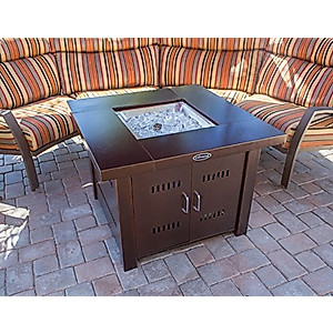 AZ Patio Heaters GS-F-PC Propane Fire Pit, 40,000 BTU, Square, Antique Bronze Finish