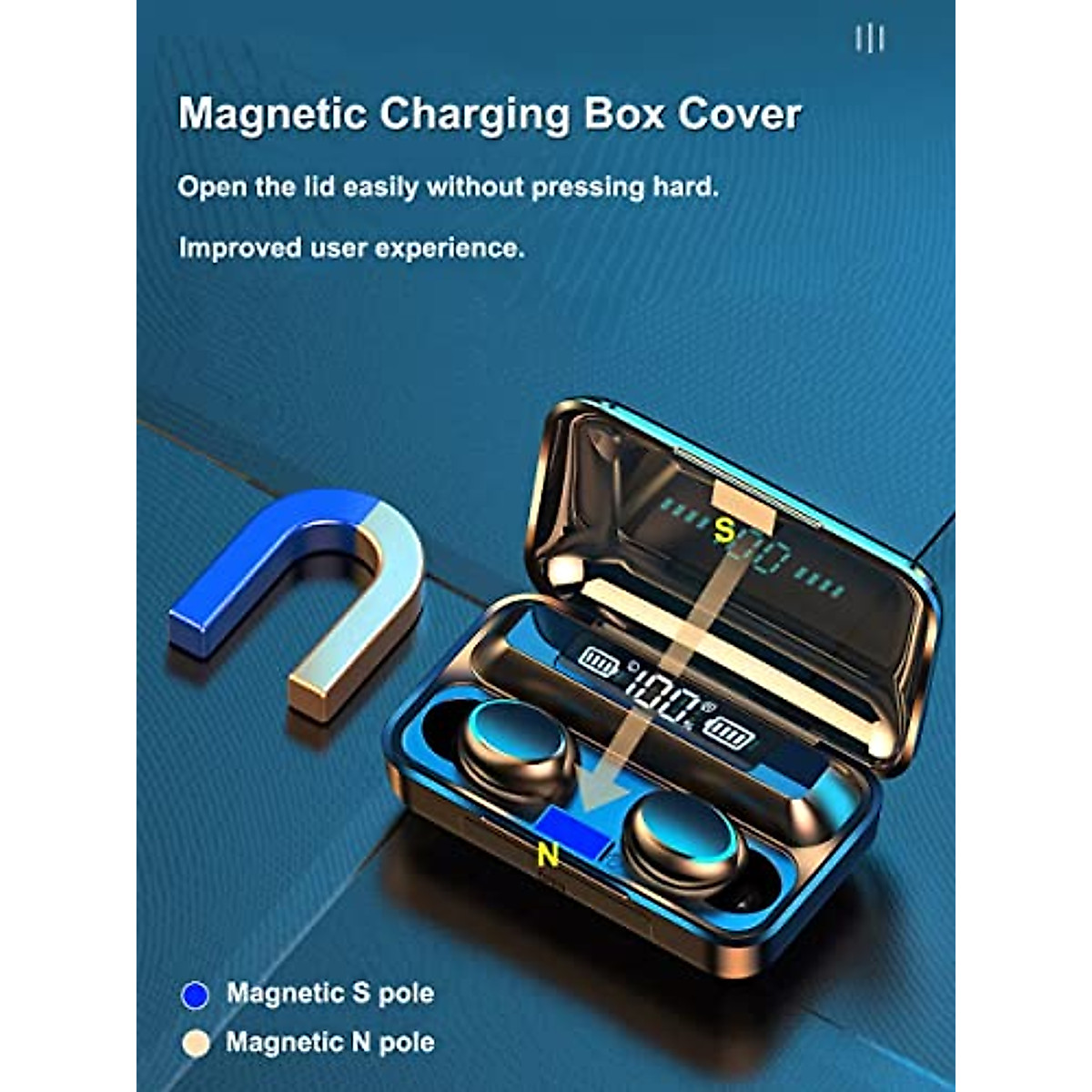 True Wireless Earbuds Bluetooth 5.0 Headphones Touch Control with Wireless Charging Case IPX7 Waterproof Stereo Earphones in-Ear Built-in Mic Headset Premium Deep Bass Black