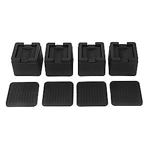 Wnvivi 4 Sets Furniture Risers, Sofa Risers Square Rubber Anti Skid Bed Raisers Blocks Bed Frame Risers Supports forTable Sofa Couch Desk