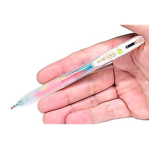 Zebra Sarasa Clip 0.5 Retractable Gel Ink Pen, Rubber Grip, 0.5 mm, Marble Colors, 5 Color Ink, Sticky Notes Value Set